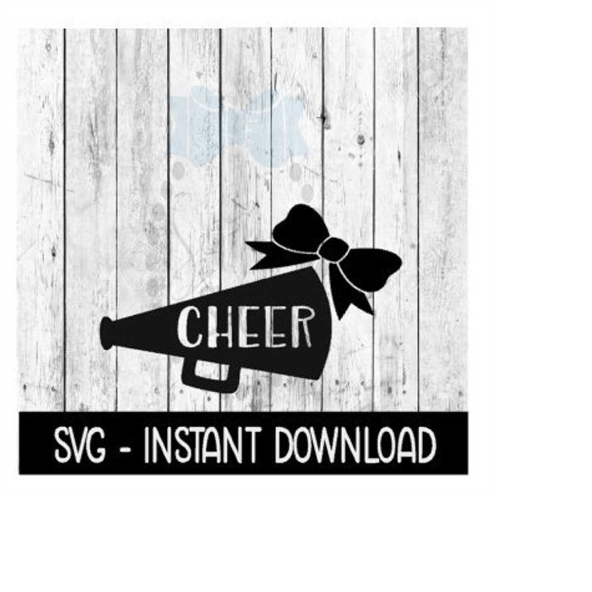 Cheer Megaphone With Cheer Cutout Bow Cheerleading SVG, SVG | Inspire ...
