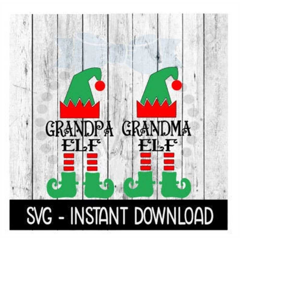 Christmas Elf SVG, Grandma Elf, Grandpa Elf Holiday SVG File | Inspire ...