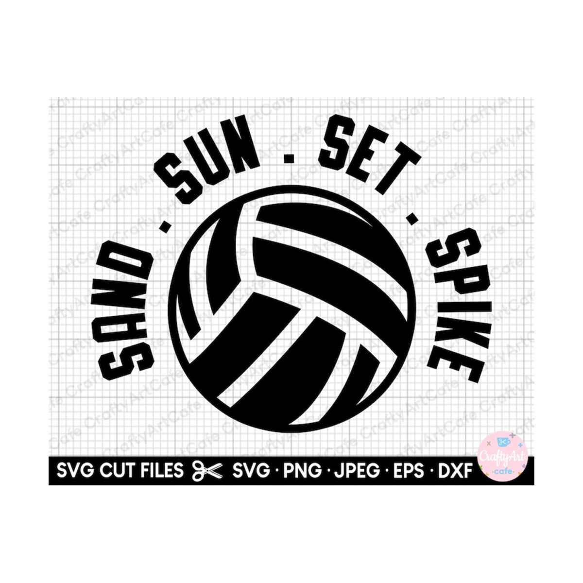 beach volleyball svg png sand. sun. set. spike | Inspire Uplift