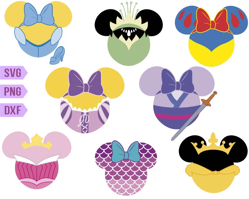 Mickey Shaped svg, Disney Princess Mouse Head svg, Minnie Mo - Inspire ...