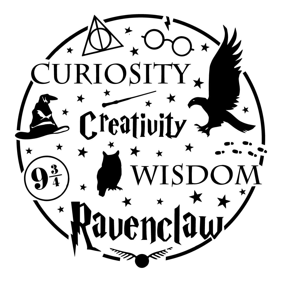 Hogwarts School Ravenclaw Houses SVG, Ravenclaw Word Bubble | Inspire ...