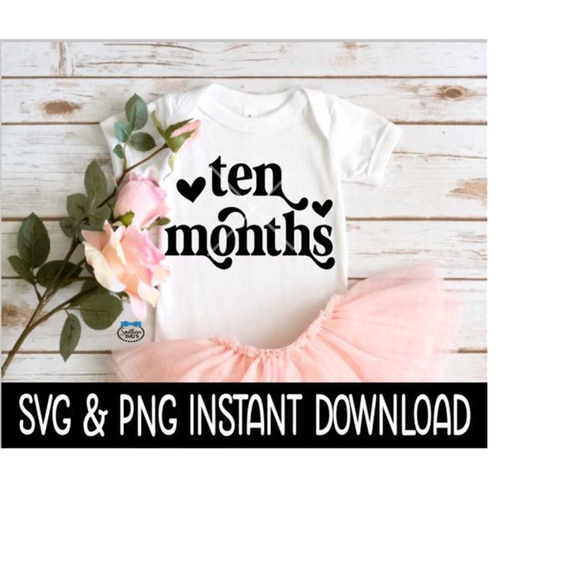 Ten Months Baby SvG, 10 Month Baby PNG, Month Milestone Baby | Inspire ...