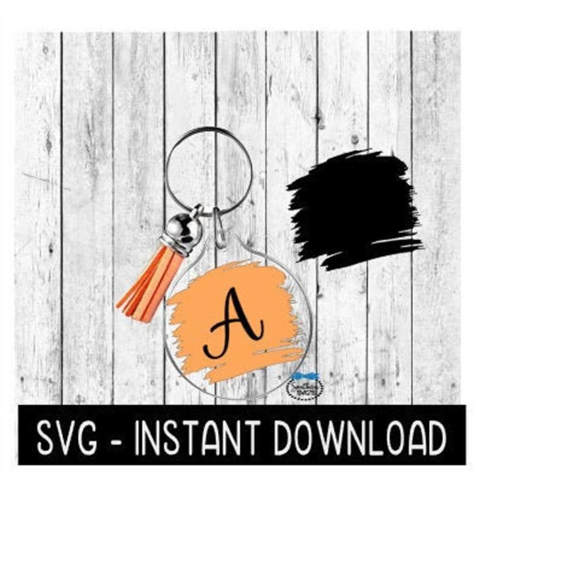 Paint Brush Stroke Keychain SVG Template, Acrylic Keychain S | Inspire ...