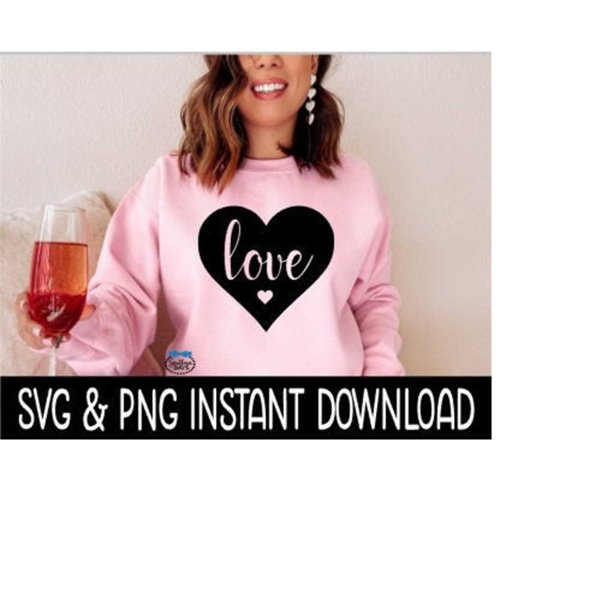 Love Cutout Of Heart Valentine's Day SVG Files, PNG Instant | Inspire ...