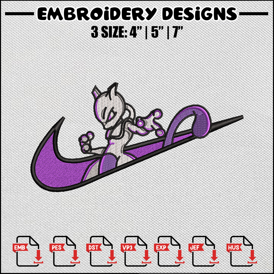 Mewtwo nike embroidery design, Pokemon embroidery, Nike desi | Inspire ...
