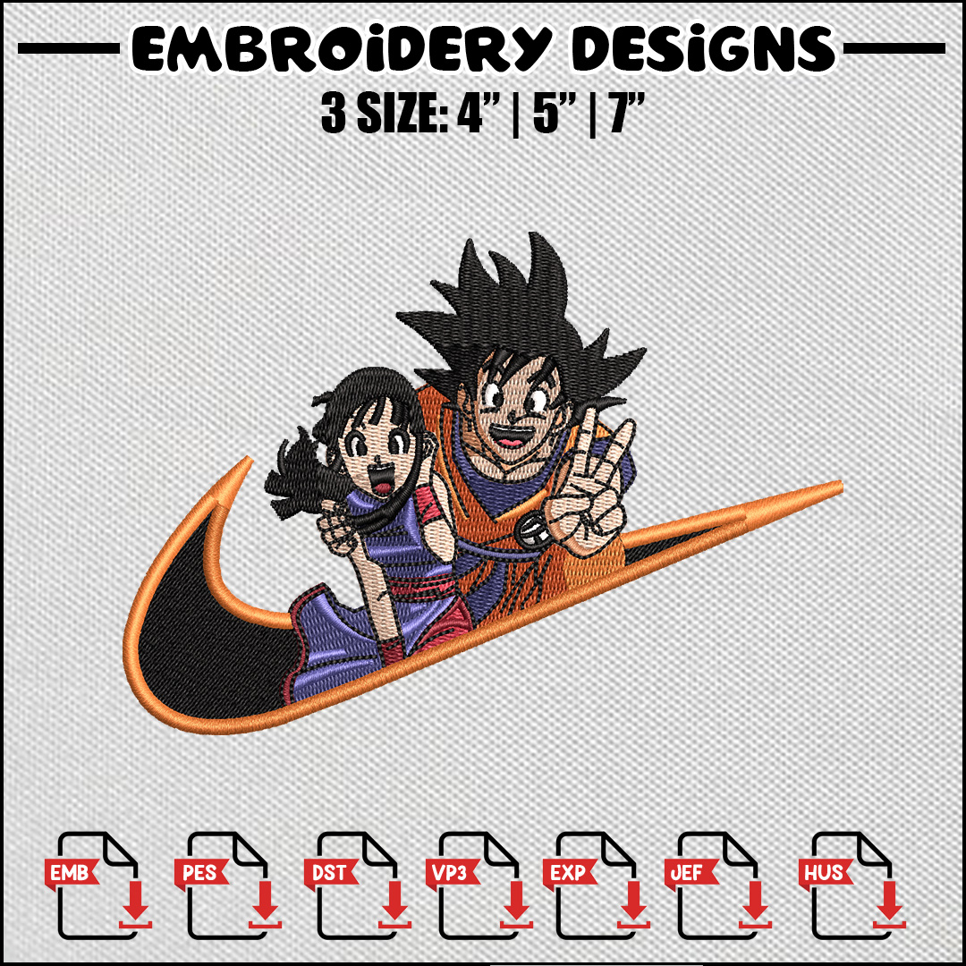 Goku chichi embroidery design, Dragonball embroidery, Nike d | Inspire ...
