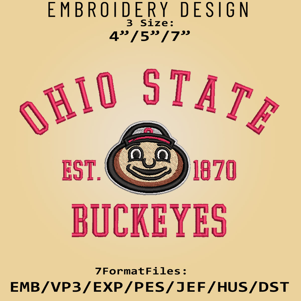 Ohio State Buckeyes embroidery design, NCAA Logo Embroidery | Inspire ...