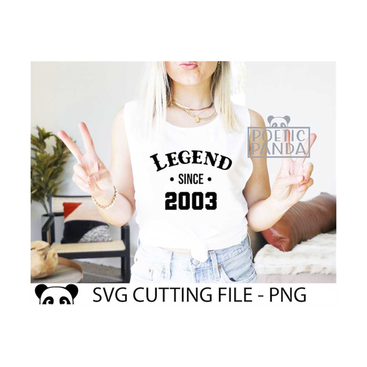 20th Birthday SVG PNG, Birthday Shirt svg, Legend since 2003 - Inspire ...