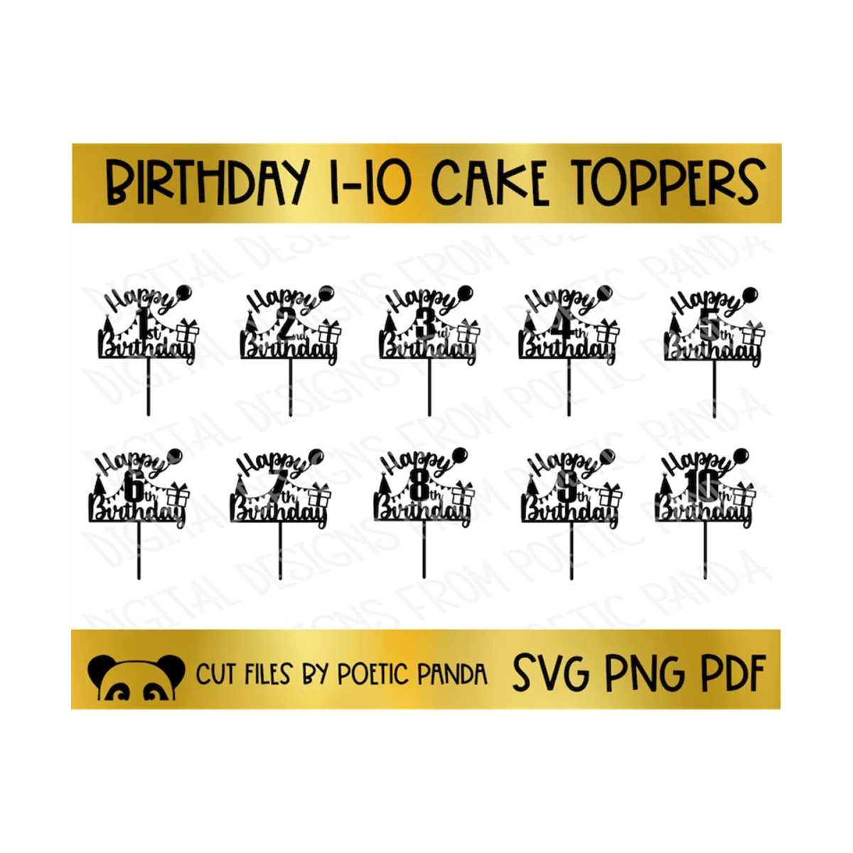 Birthday Cake Toppers SVG PNG, Happy Birthday SVG, Birthday | Inspire ...