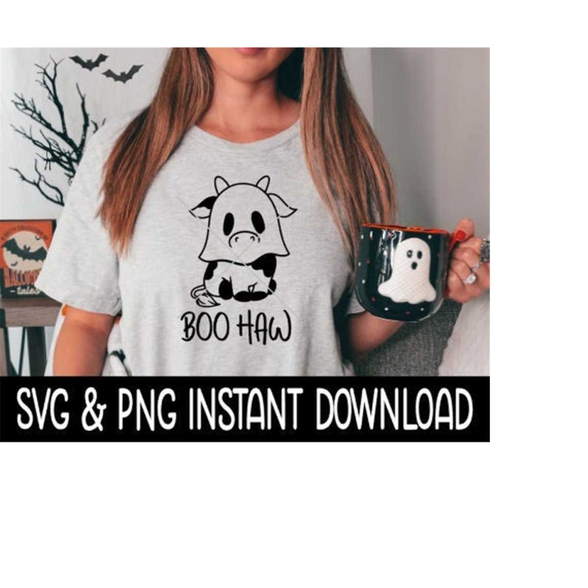 Boo Haw SVG, Boo Haw Cow Ghost Halloween SVG, Halloween PNG, | Inspire ...