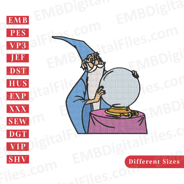 Merlin Disney the sword in the stone embroidery file - Inspire Uplift