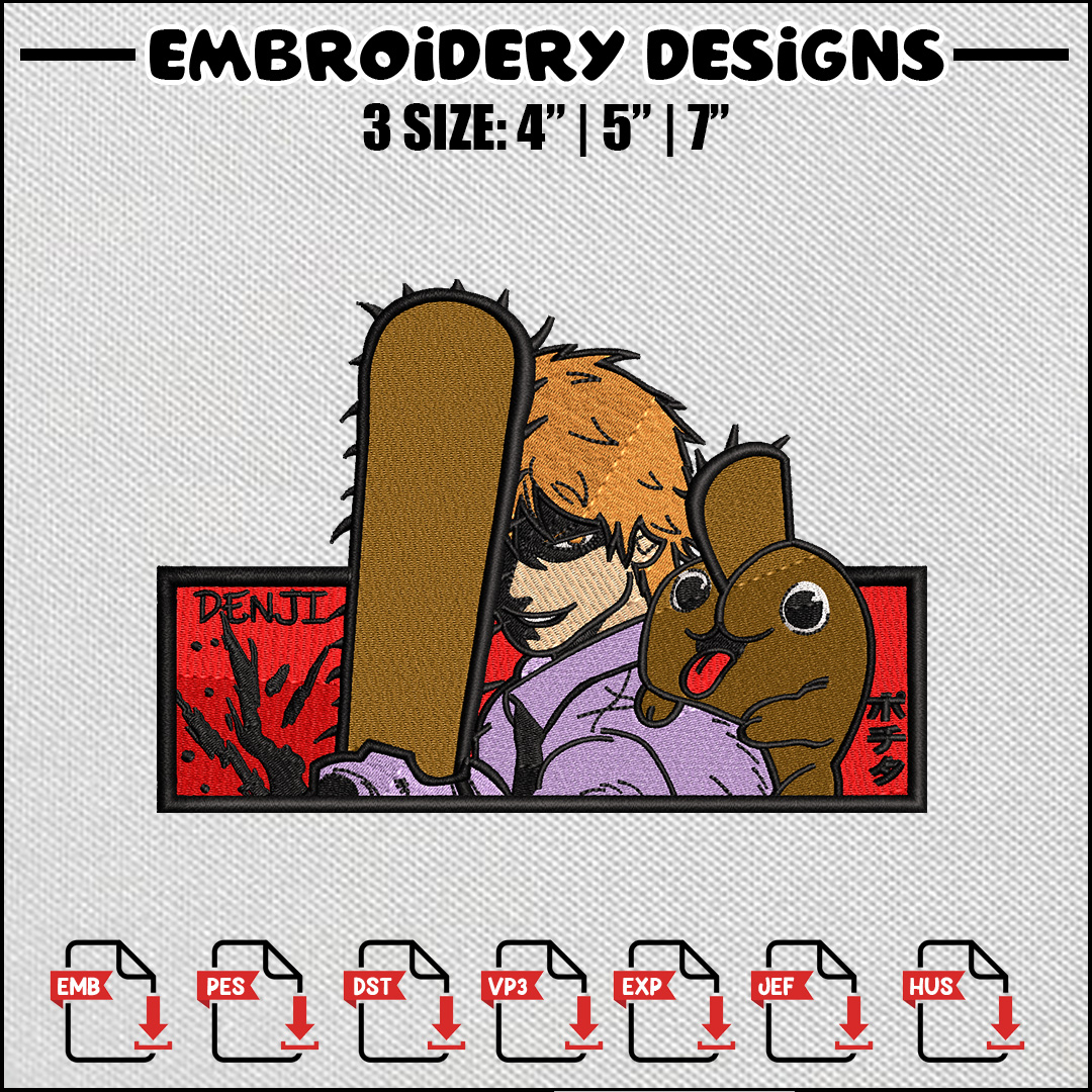 Denji frame embroidery design, Chainsaw embroidery, Anime de | Inspire ...