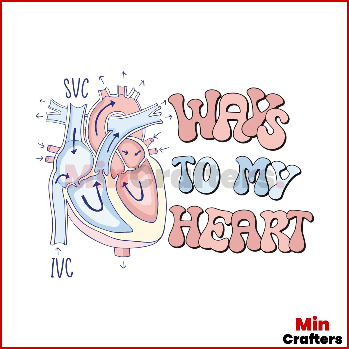 Way To My Heart Cardiac Nurse SVG Digital Cricut File - Inspire Uplift