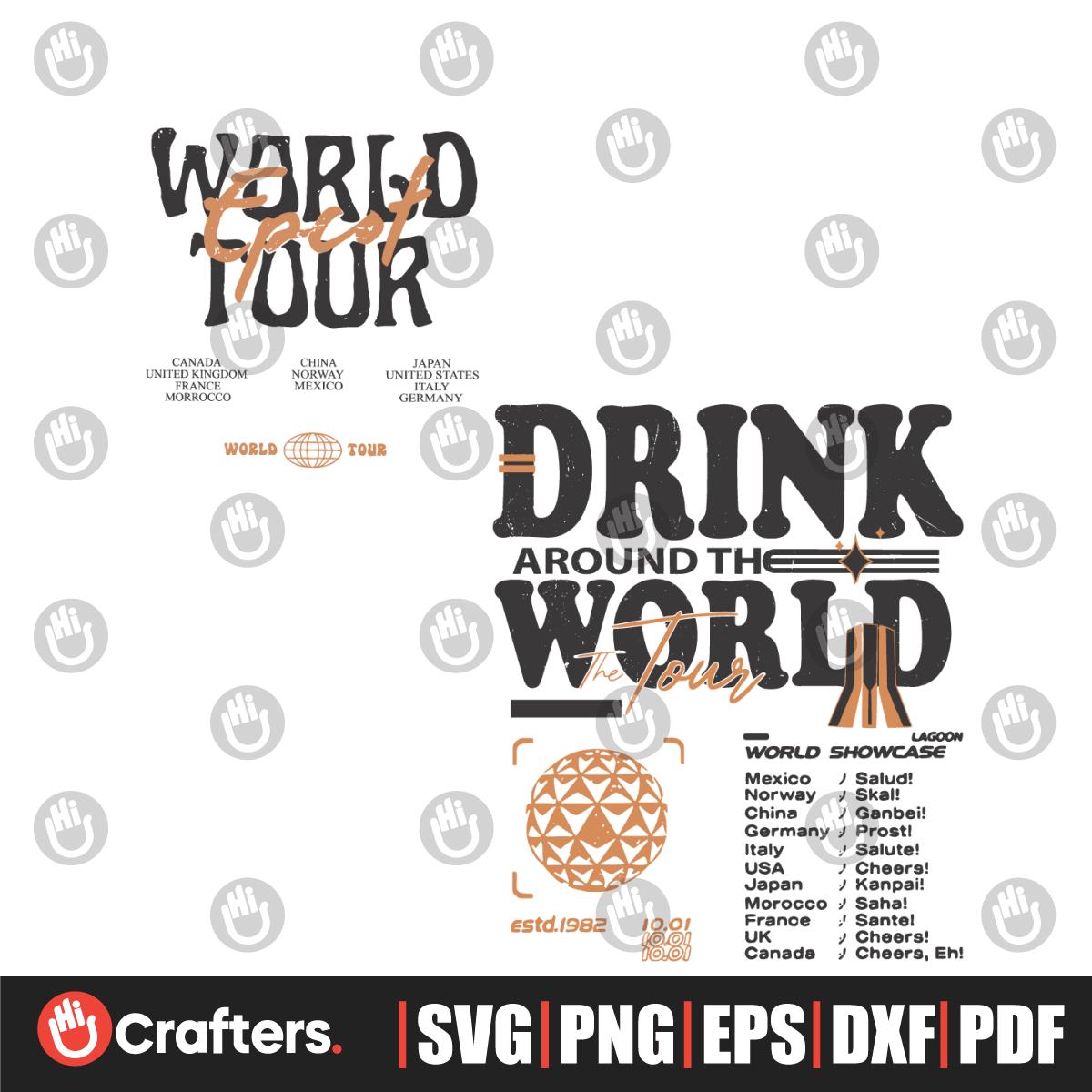 Epcot Drink Around The World Tour SVG Digital File | Inspire Uplift