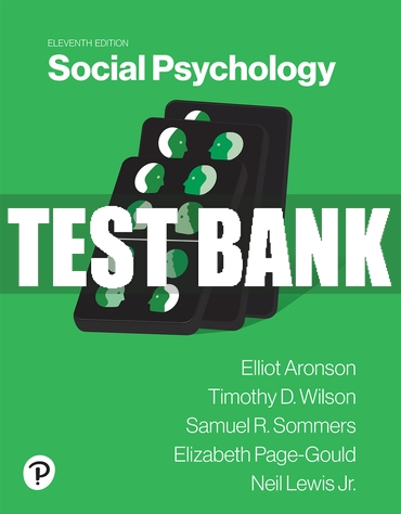 Test Bank For Social Psychology 11th Edition All Chapters | Inspire Uplift