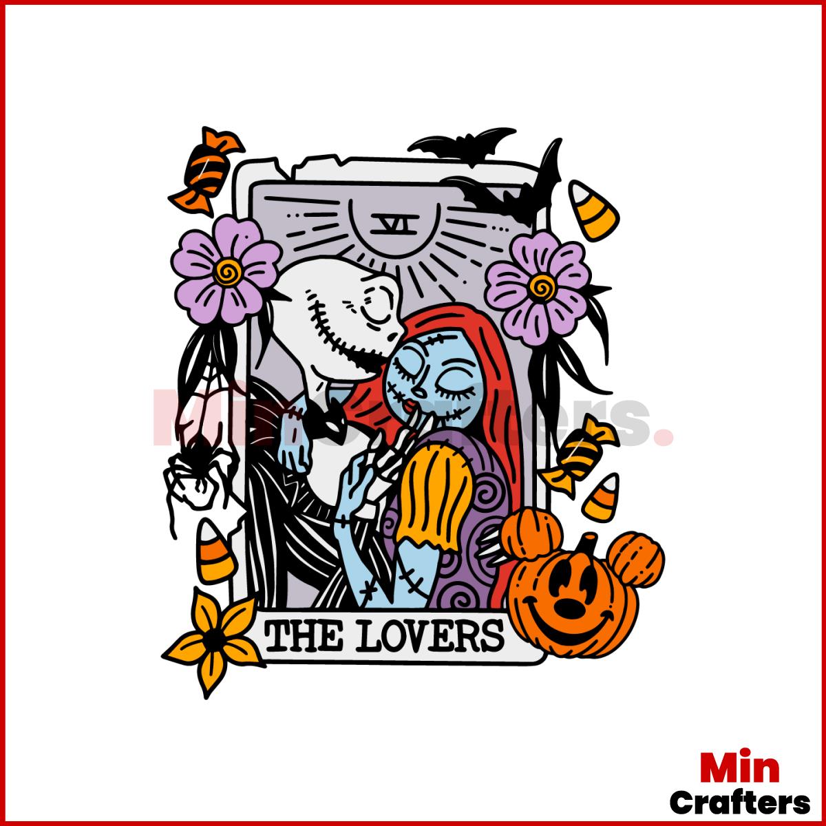 Halloween Jack And Sally Tarot Lovers SVG Graphic Design Fil - Inspire ...