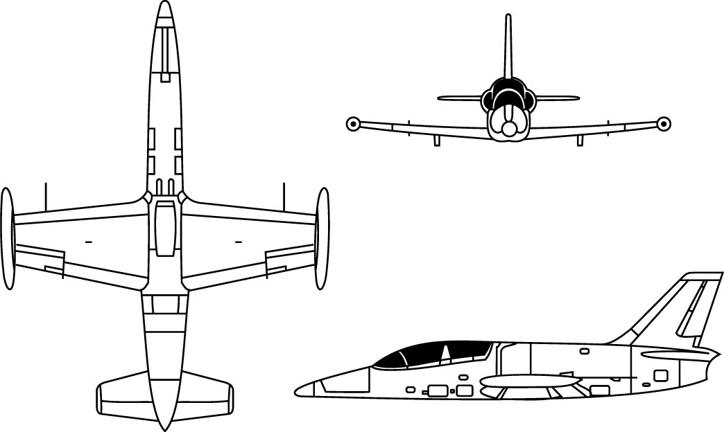 Aero L 39 Albatross 3 view line drawing svg vector outline f | Inspire ...
