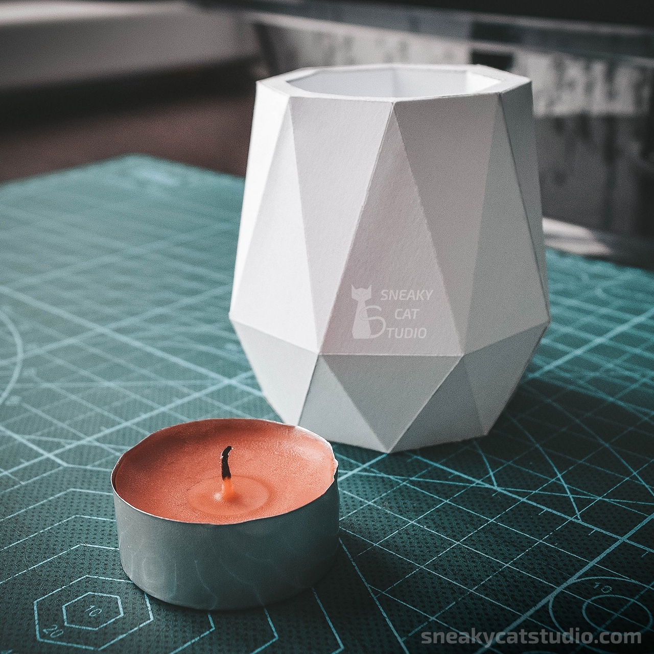 Candlestick 2 - 3D Papercraft template Digital pattern SVG | Inspire Uplift
