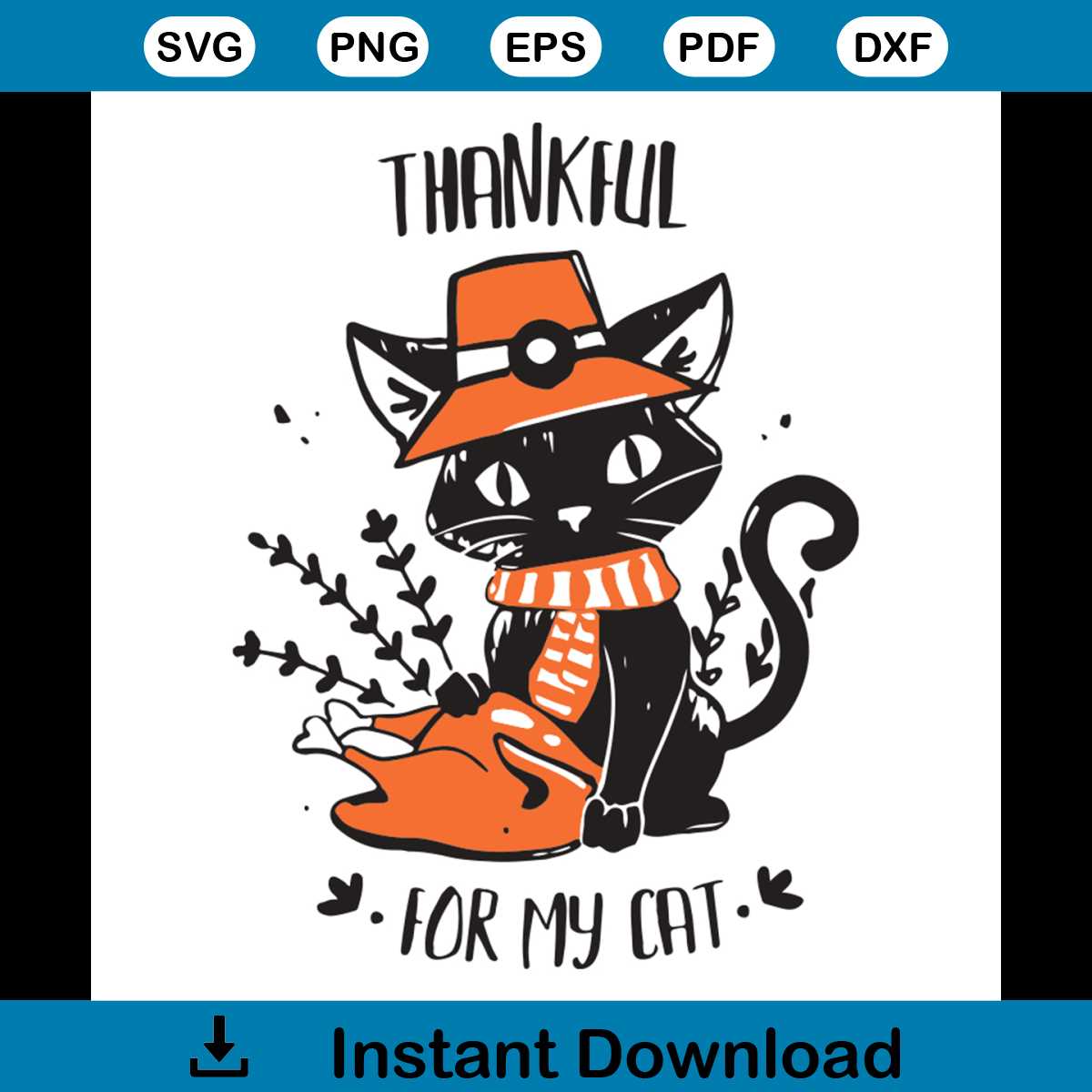 Thankful For My Cat Svg, Animal Svg, Black Cat Svg, Roasted - Inspire ...
