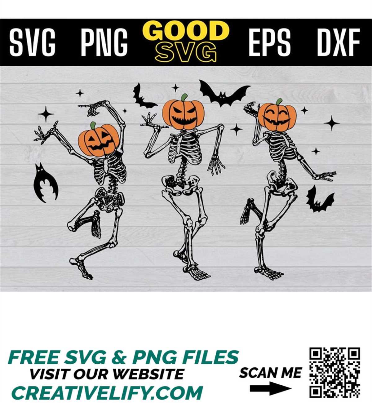 Dancing Pumpkin Head Skeletons Halloween svg, Dancing Skelet | Inspire ...