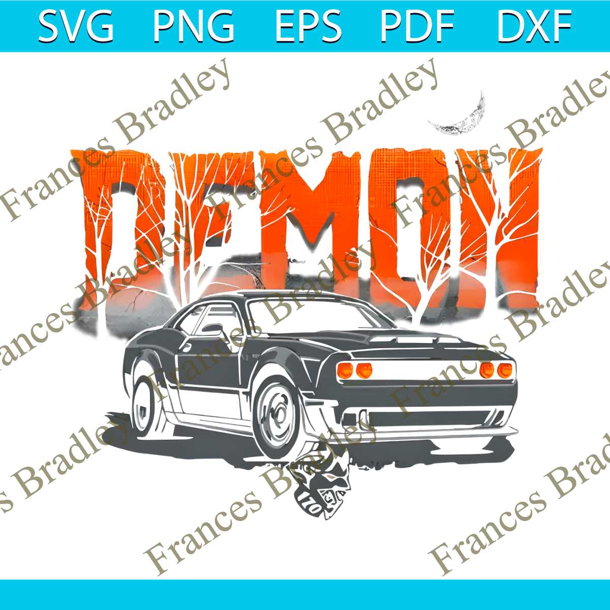 Vintage Dodge Car Demon Halloween PNG Download | Inspire Uplift