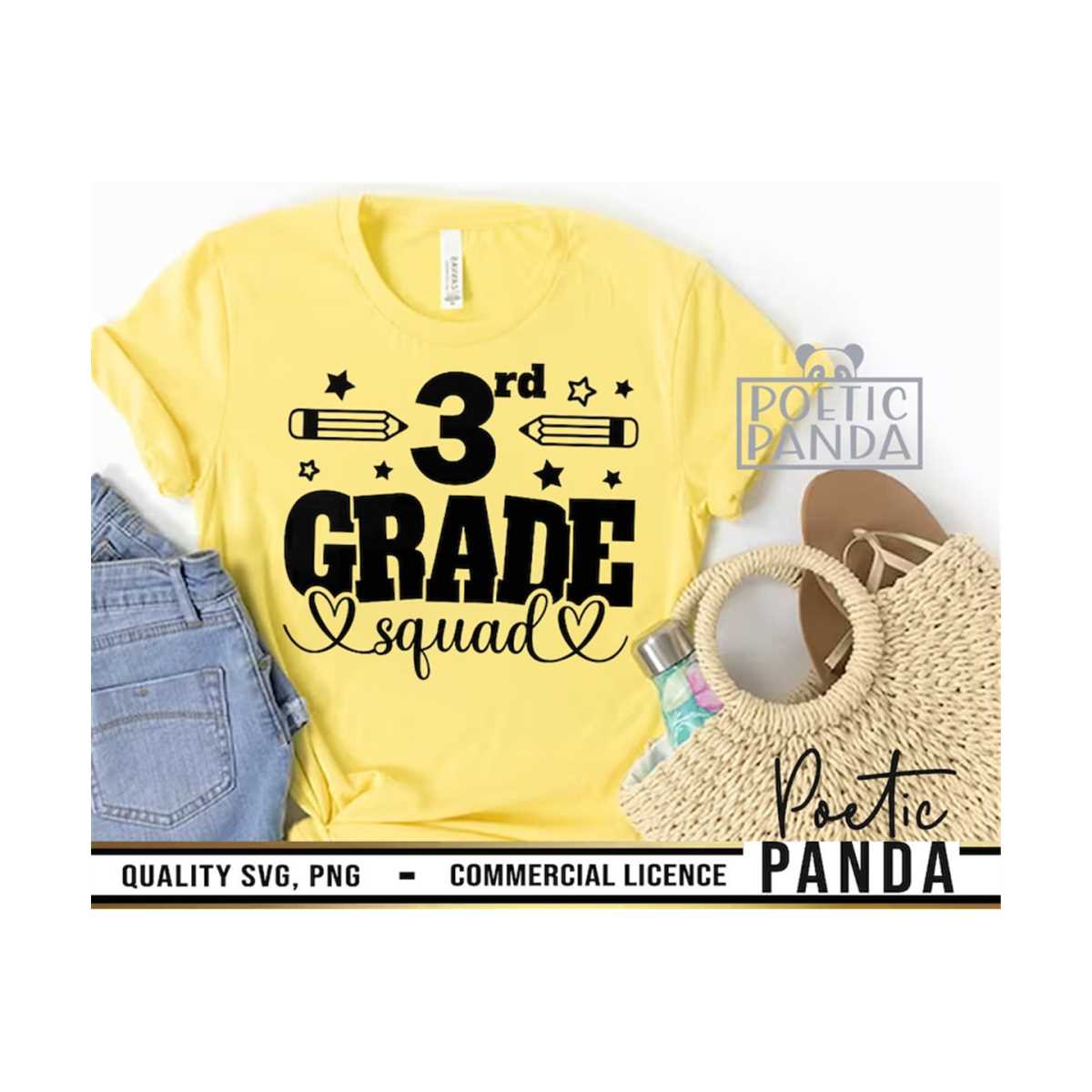 3rd Grade Squad SVG PNG, Third Grade Svg, Pencil Svg, Back T | Inspire ...