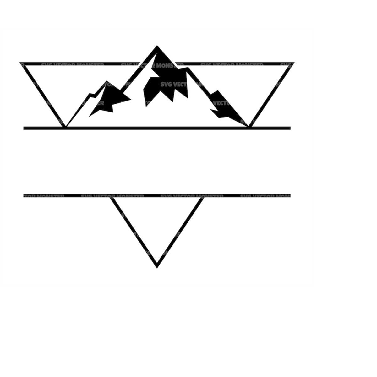 Mountain Triangle Name Frame Svg, Geometric Frame Svg, Mount - Inspire ...