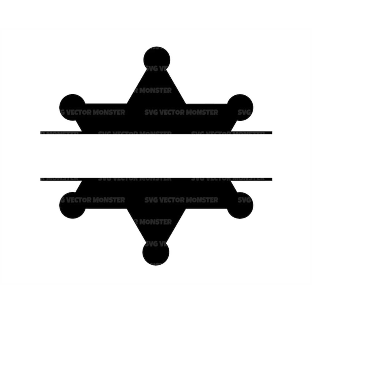 Sheriff Star Monogram Svg, Split Name Frame Svg, Sheriff Bad - Inspire ...