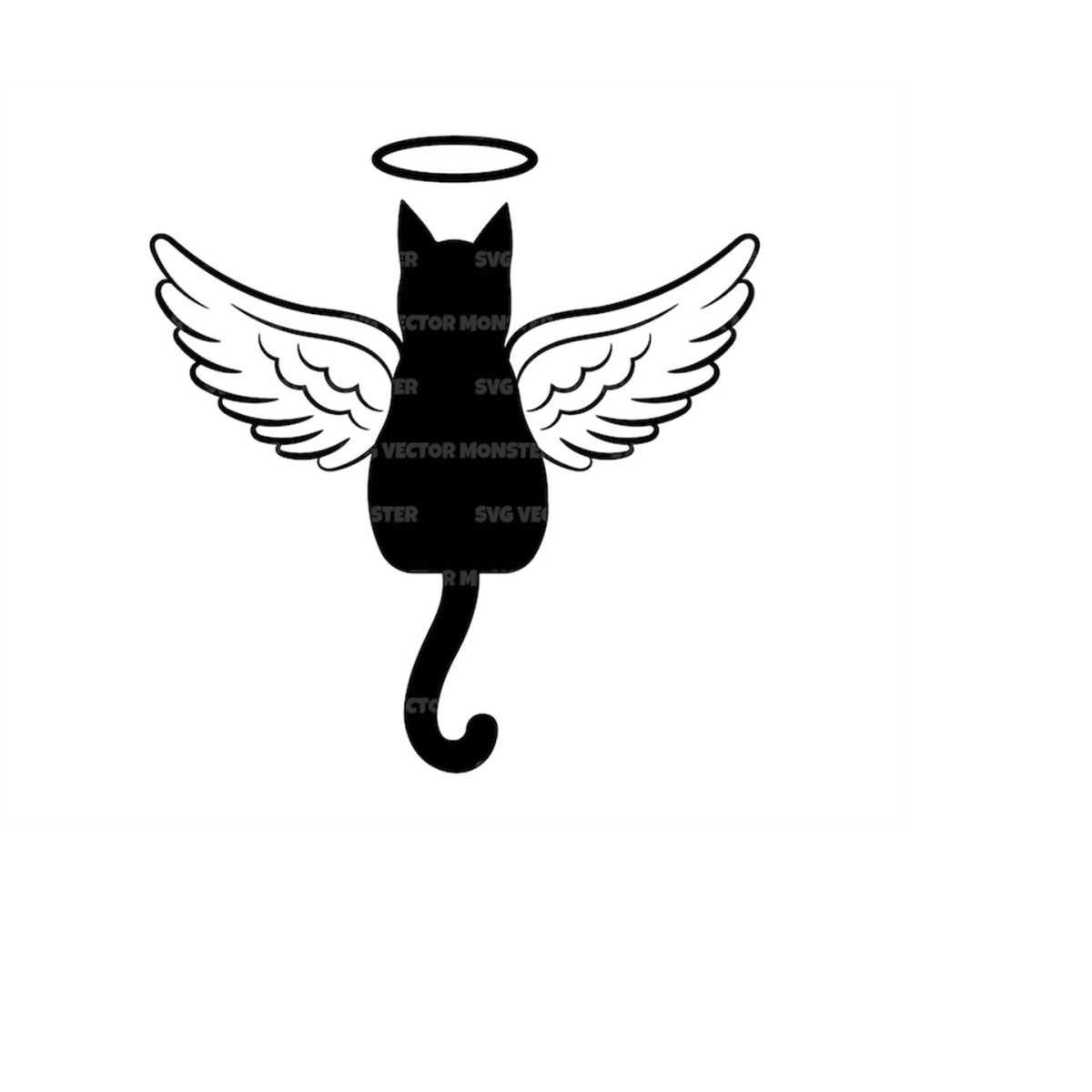 Angel Cat Svg, Angel Halo Svg, Angel Wings Svg, Pet Memorial | Inspire ...