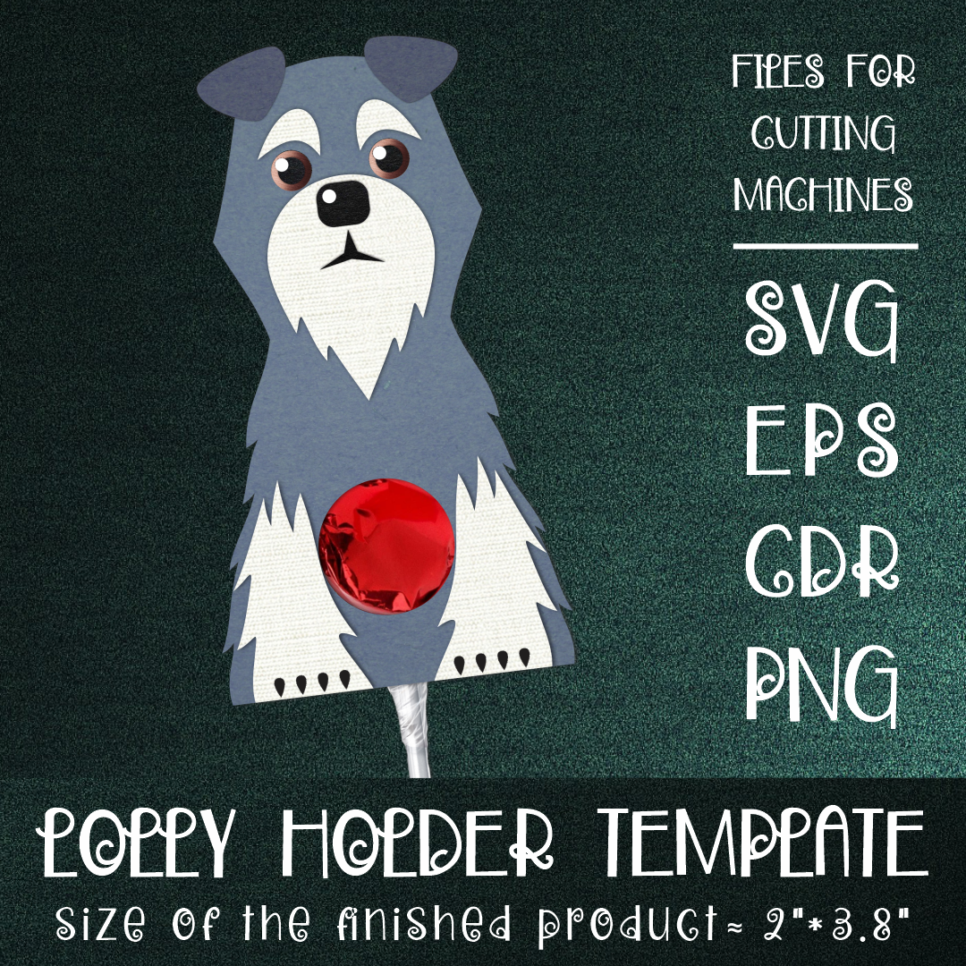 Schnauzer Dog | Lollipop Holder | Paper Craft Template SVG - Inspire Uplift