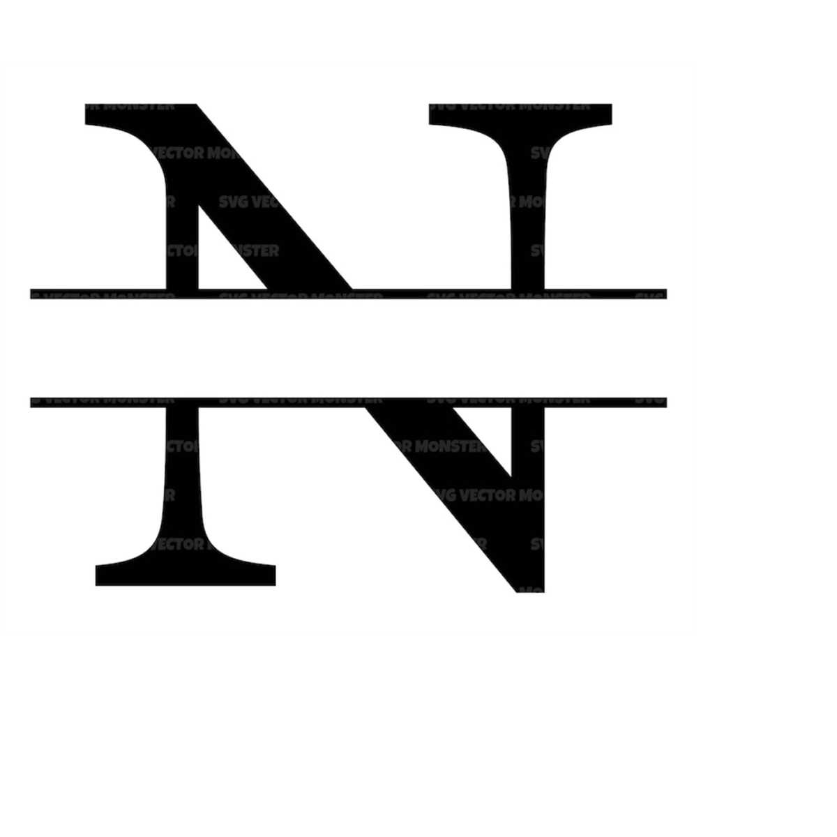 Uppercase N Letter Split Monogram Svg, Alphabet Split Name F - Inspire ...