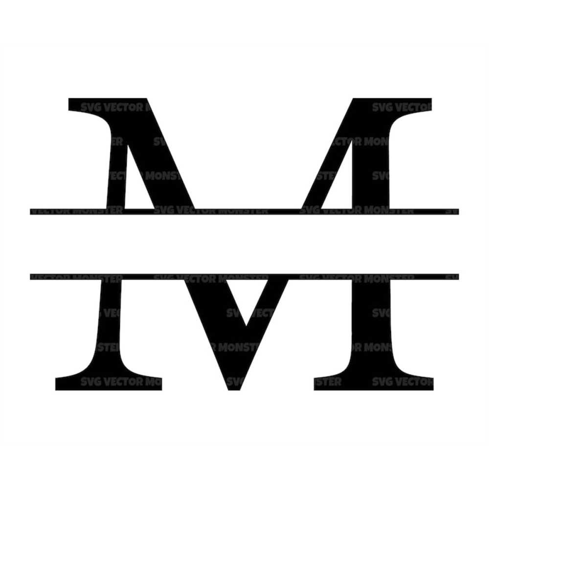 Uppercase M Letter Split Monogram Svg, Alphabet Split Name F - Inspire ...