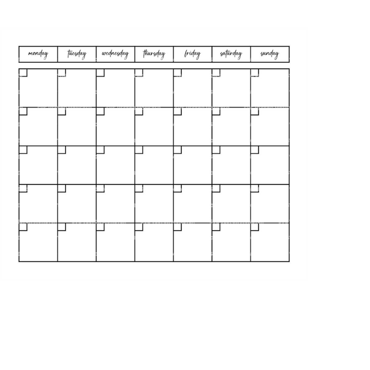 Weekly Planner Template Svg, Blank Weekly Calendar Svg, Cale - Inspire ...
