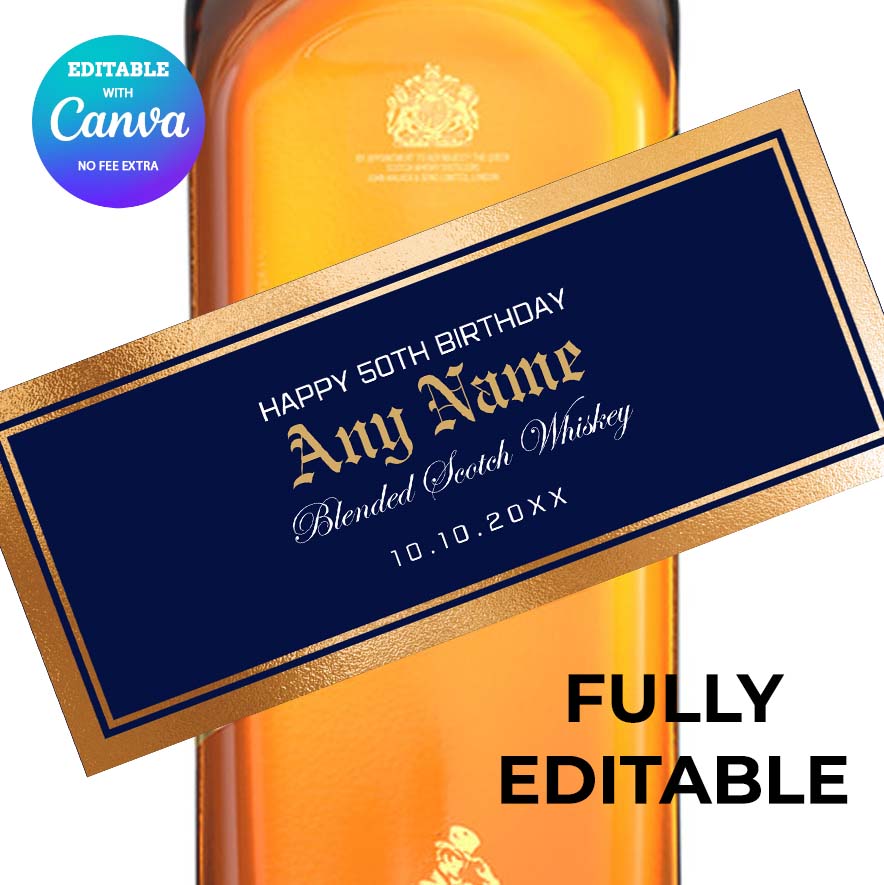 Editable Johnnie Walker Blue Label 750ml, Johnnie Walker Blu - Inspire ...