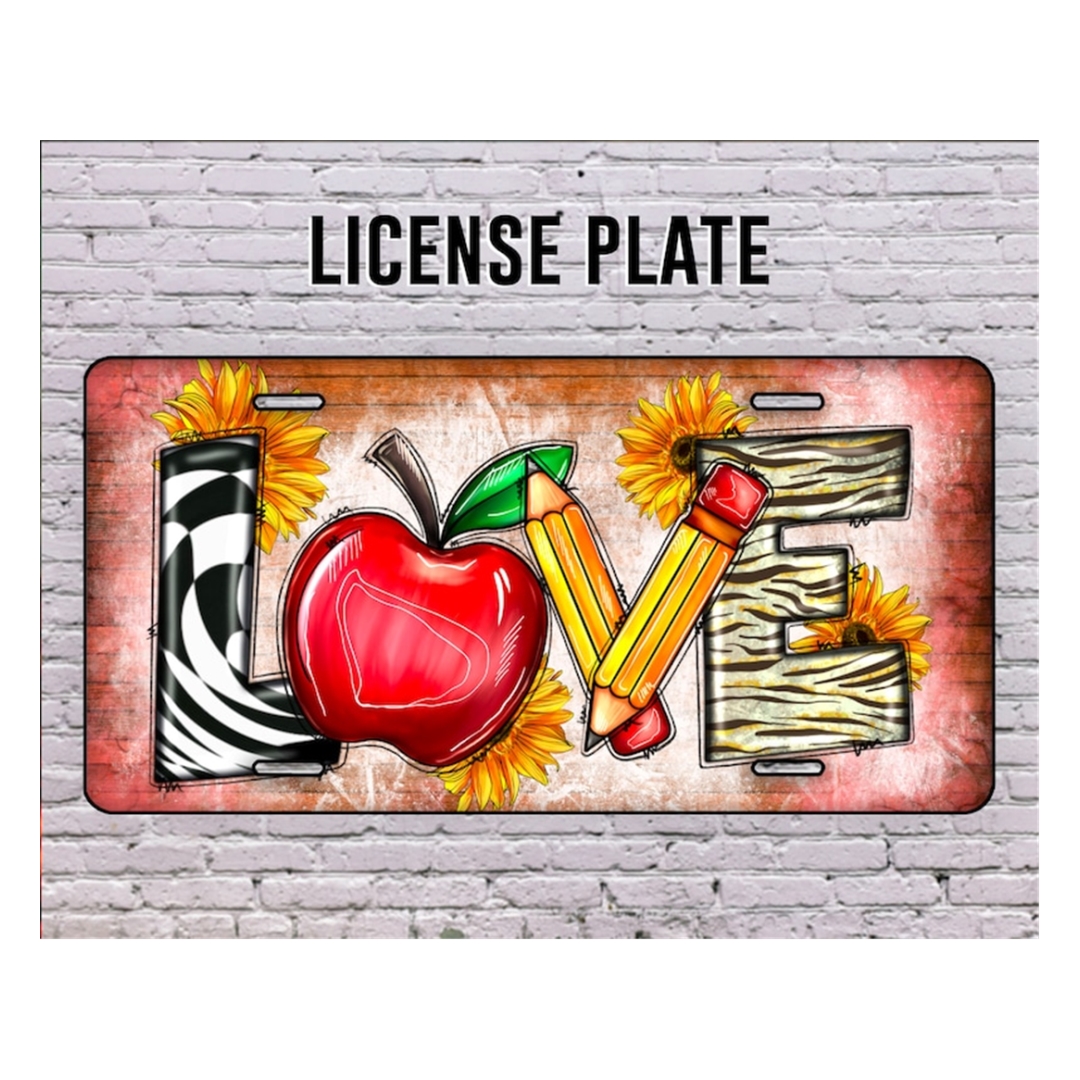 Love Teacher License Plate Png, Teacher License Plate Png, L | Inspire ...