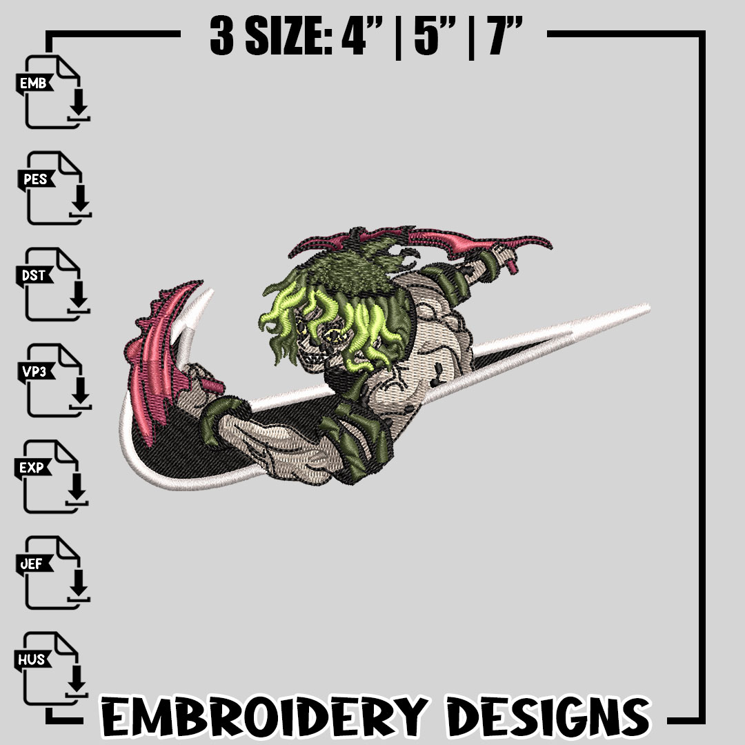 Gyutaro nike embroidery design, Kimetsu no Yaiba embroidery, - Inspire ...