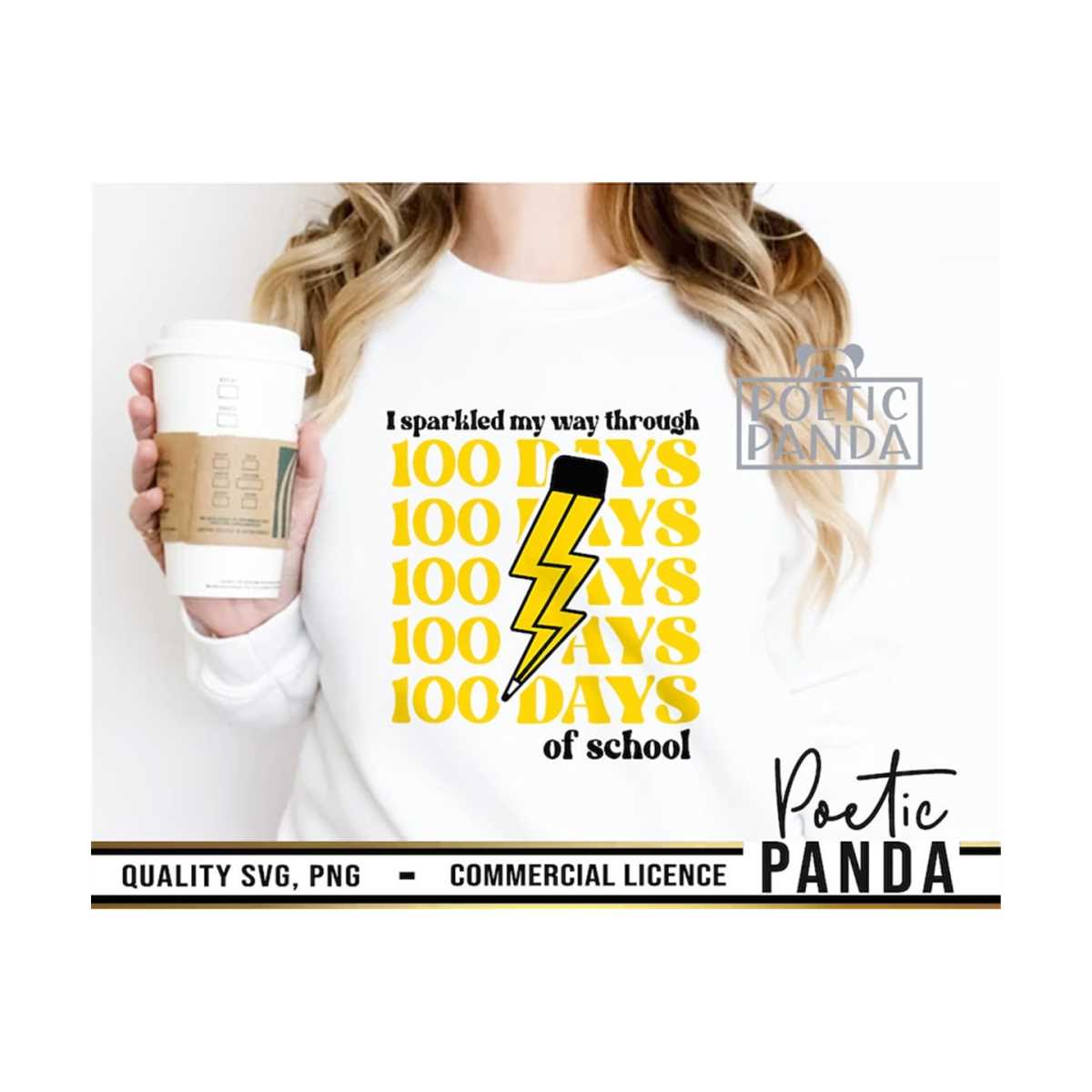 Sparkled 100 Days Of School SVG PNG, 100 Days Brighter, I sp | Inspire Uplift