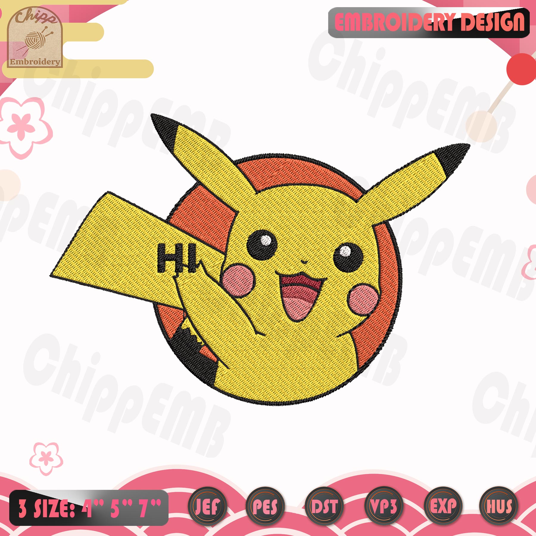 Pokemon Embroidery Design, Anime Embroidery File, Machine Em | Inspire ...