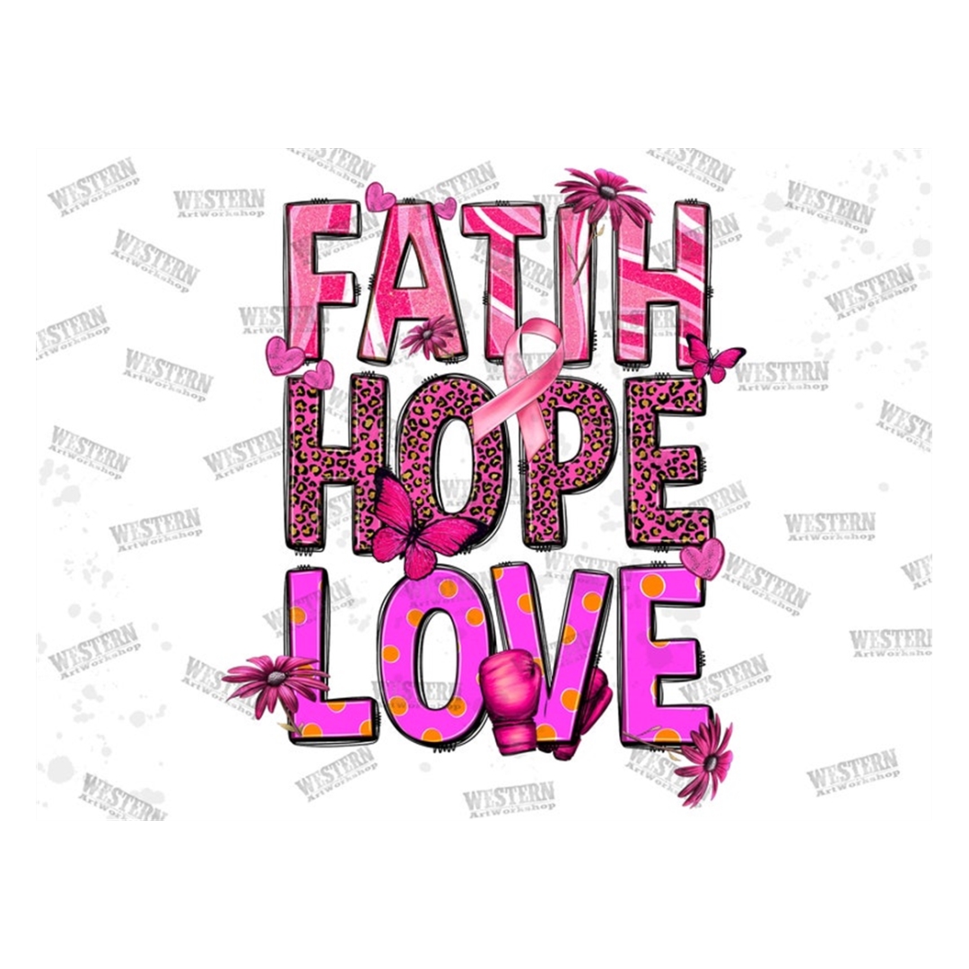 Faith Hope Love Cure Png, Pink Ribbon PNG, Hope Png, Leopard - Inspire ...
