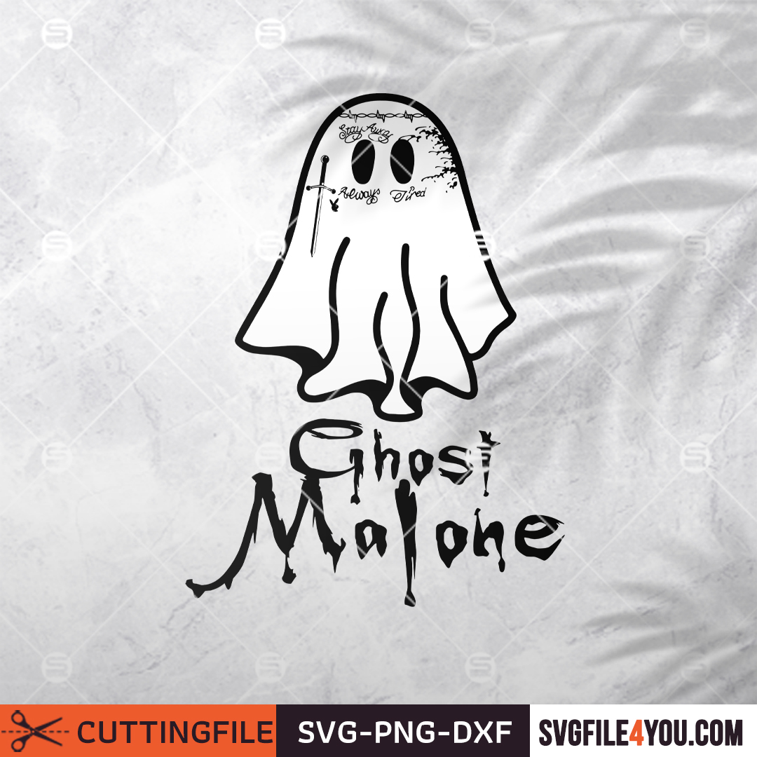Ghost Malone SVG File PNG Sublimation, Clipart - Inspire Uplift