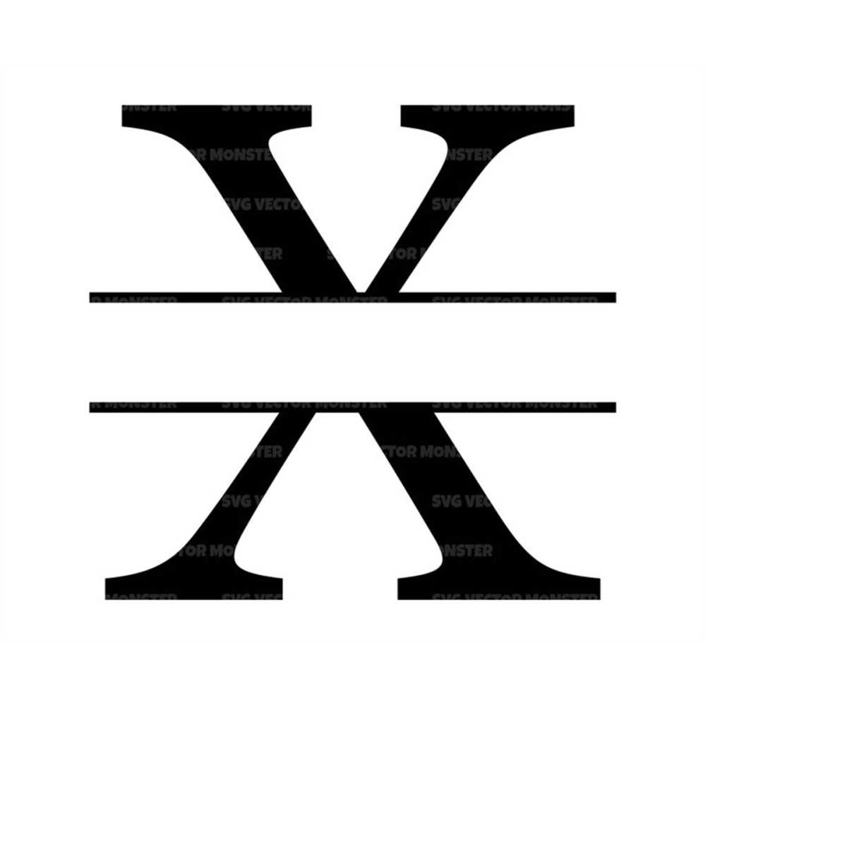 Uppercase X Letter Split Monogram Svg, Alphabet Split Name F - Inspire ...
