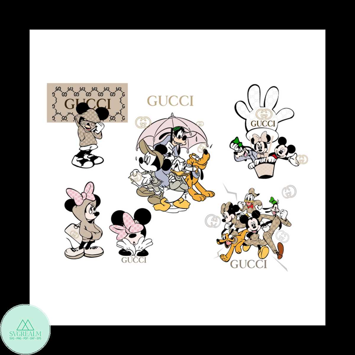 Gucci Disney Cartoon Bundle Svg, Brand Svg, Mickey Svg, Minn | Inspire ...