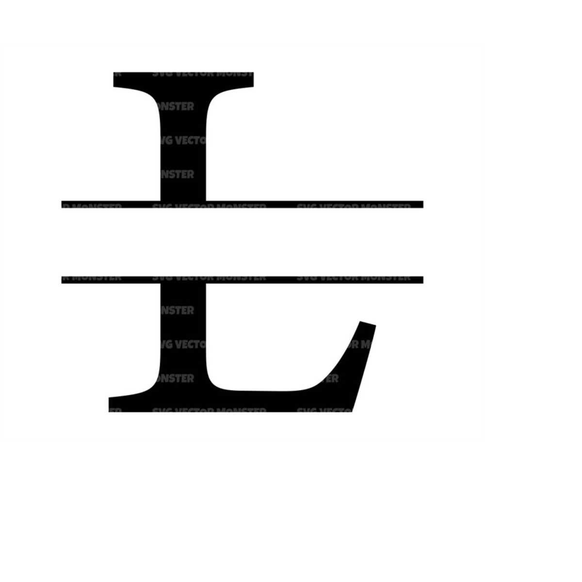 Uppercase L Letter Split Monogram Svg, Alphabet Split Name F - Inspire ...