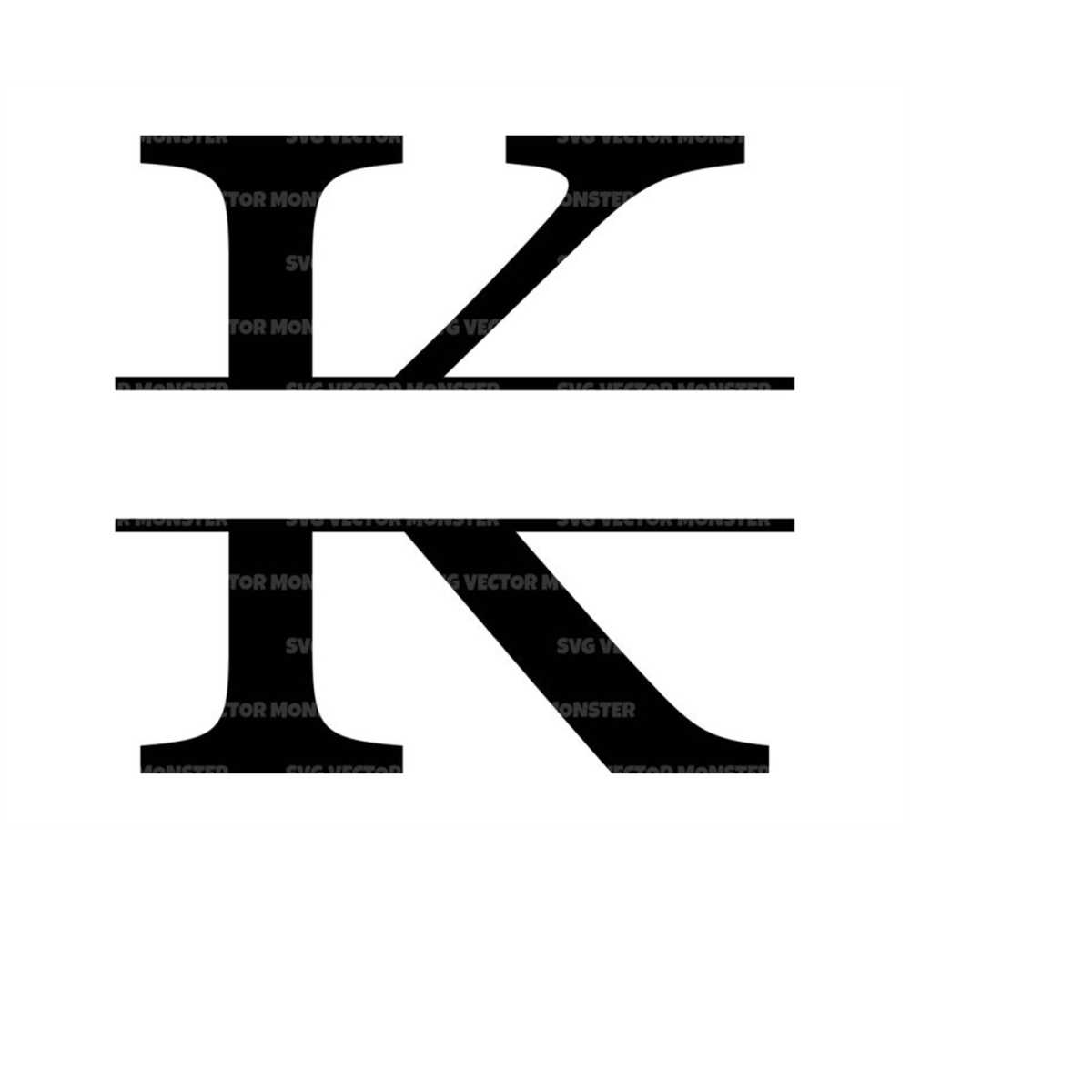 Uppercase K Letter Split Monogram Svg, Alphabet Split Name F - Inspire ...
