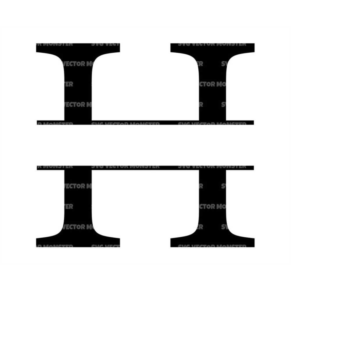 Uppercase H Letter Split Monogram Svg, Alphabet Split Name F | Inspire ...