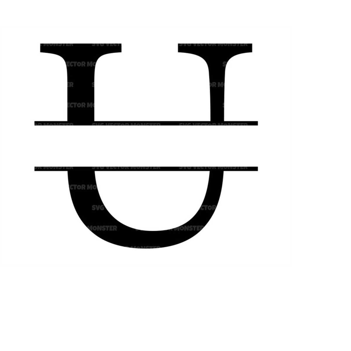 Uppercase U Letter Split Monogram Svg, Alphabet Split Name F - Inspire ...