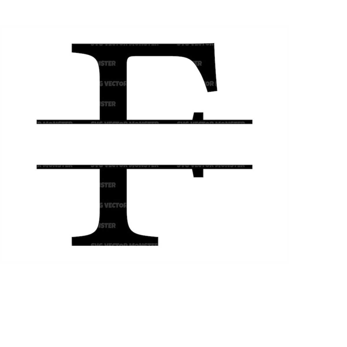 Uppercase F Letter Split Monogram Svg, Alphabet Split Name F - Inspire ...