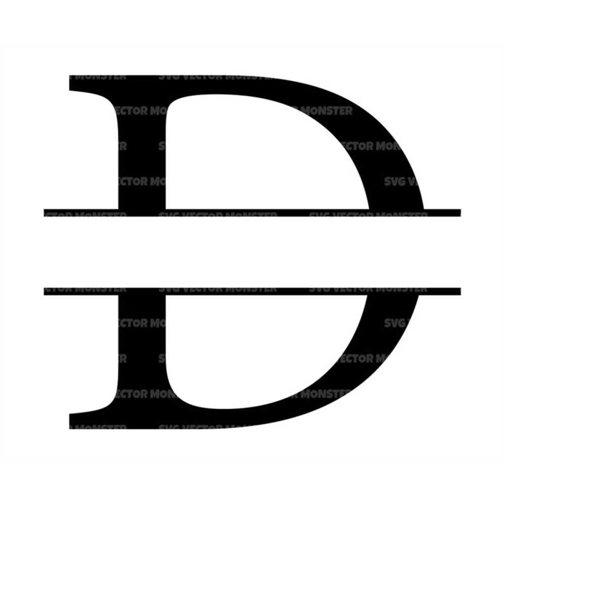 Uppercase D Letter Split Monogram Svg, Alphabet Split Name F - Inspire ...