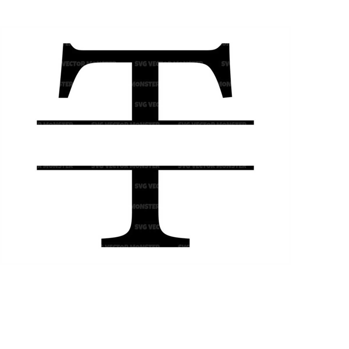 Uppercase T Letter Split Monogram Svg, Alphabet Split Name F - Inspire ...