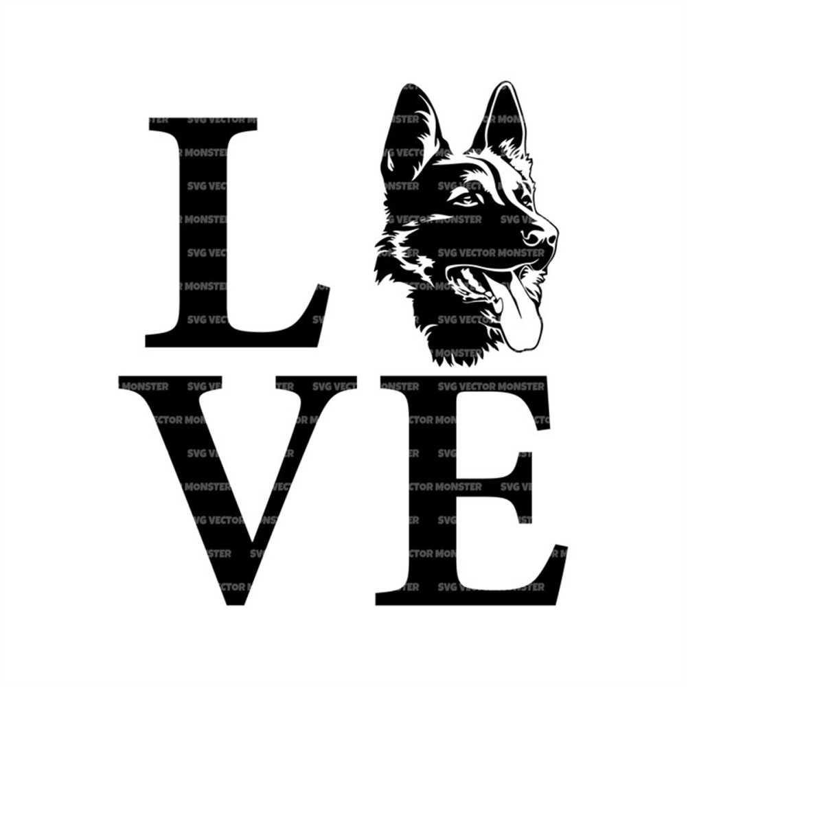 German Shepherd Love Svg, K9 Dog Svg. Vector Cut file for Cr | Inspire ...